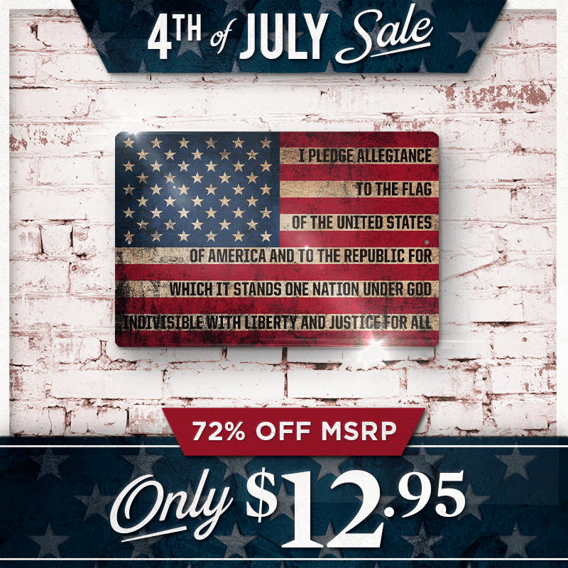 Pledge of Allegiance - 8x12 Sign Offer - TSO Manufacturing