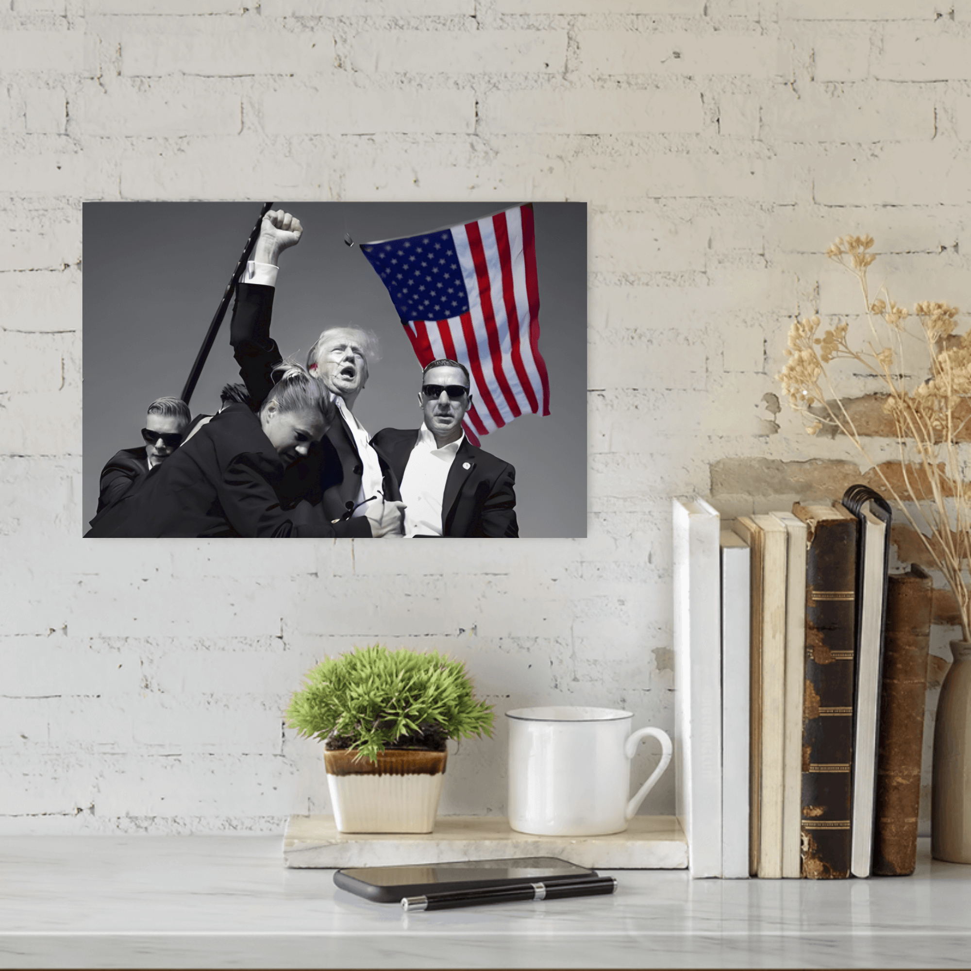 Trump Black & White Rally Metal Sign - TSO Manufacturing